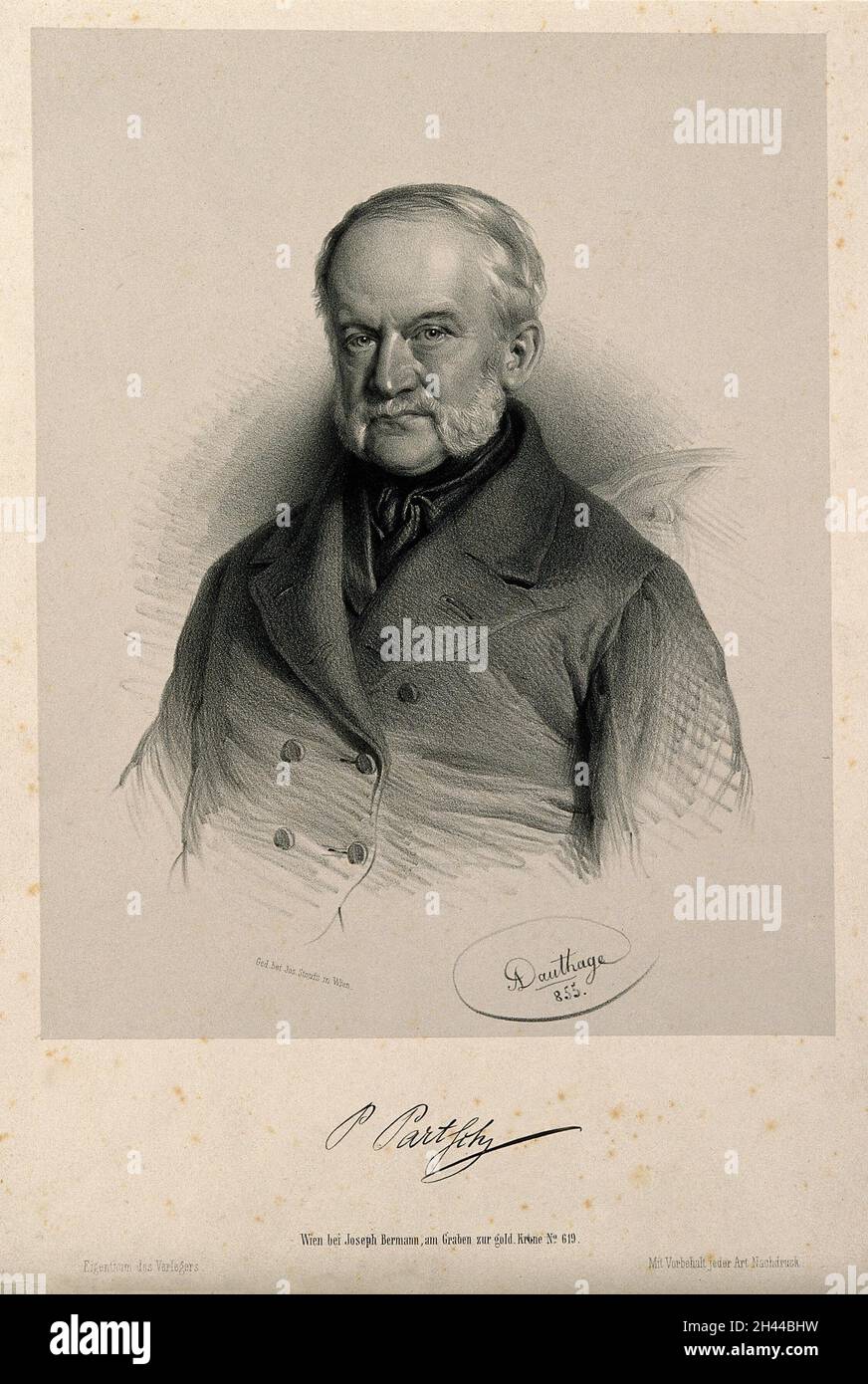 Paul Marie Partsch. Lithograph by A. Dauthage, 1855 Stock Photo - Alamy