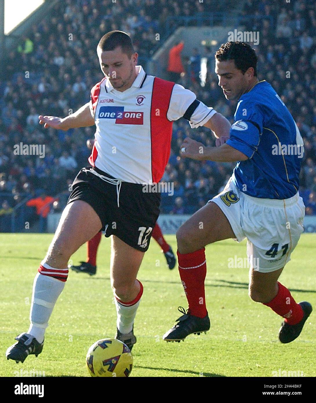 PORTSMOUTH V ROTHERHAM STUART TALBOT GETS THE BETTER OF LEO BIAGINI PIC ...