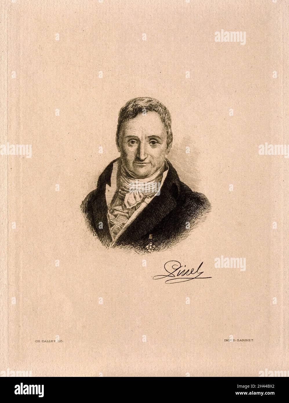 Philippe Pinel. Etching by C. Callet, 1894 Stock Photo - Alamy