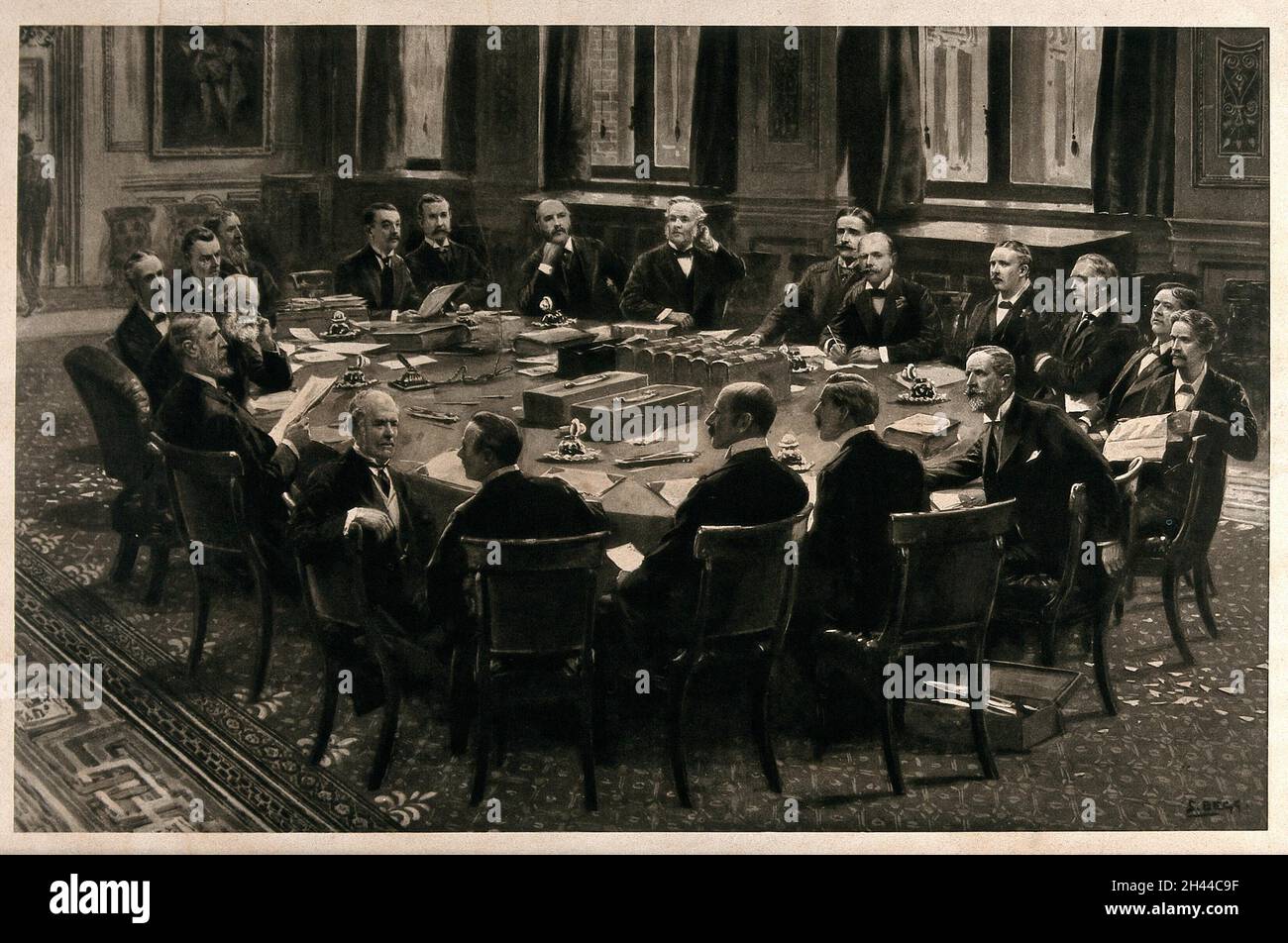 The Salisbury Cabinet of 1900. Halftone after S. Begg Stock Photo - Alamy