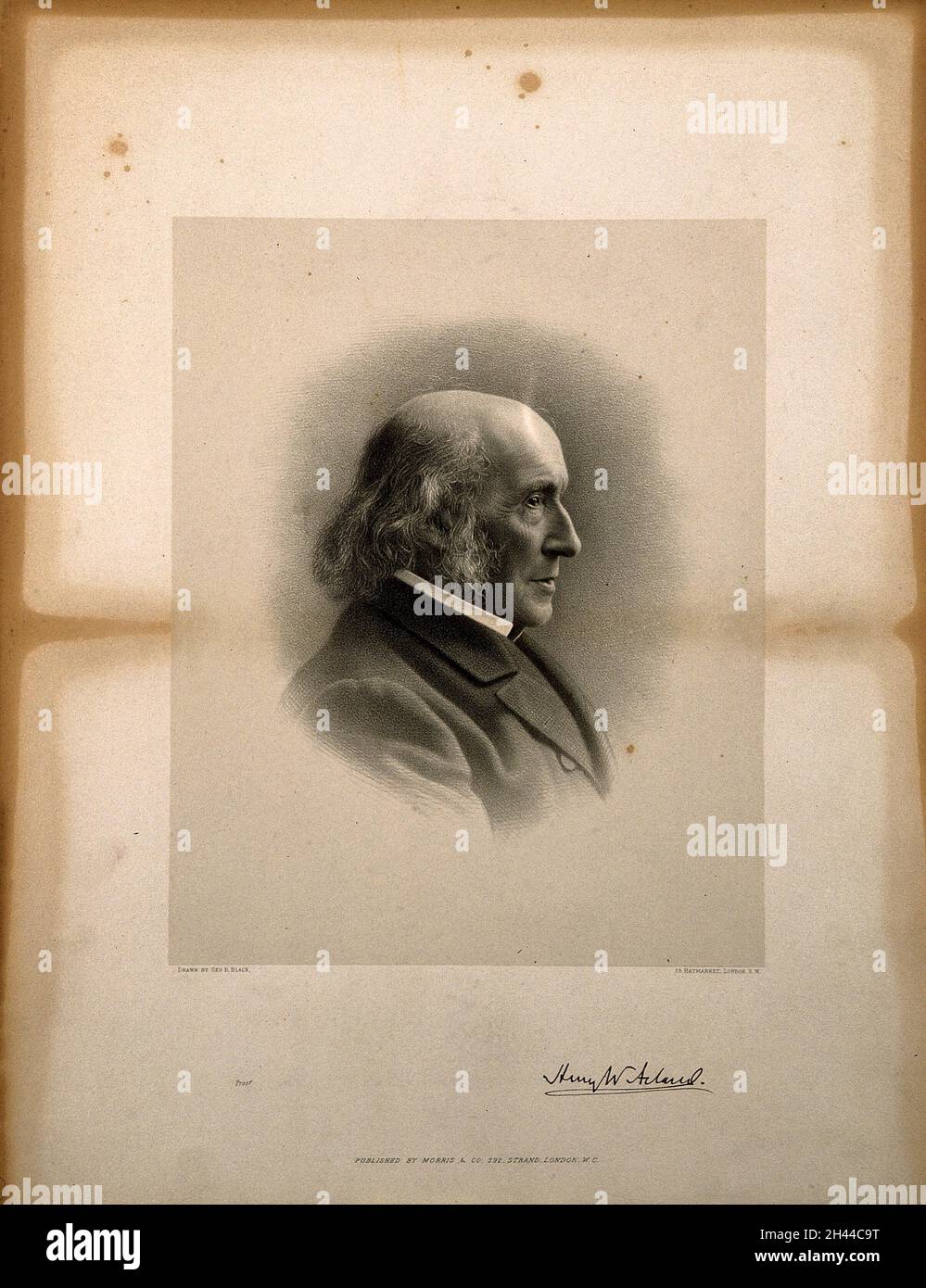 Sir Henry Wentworth Acland. Lithograph by G. B. Black Stock Photo - Alamy