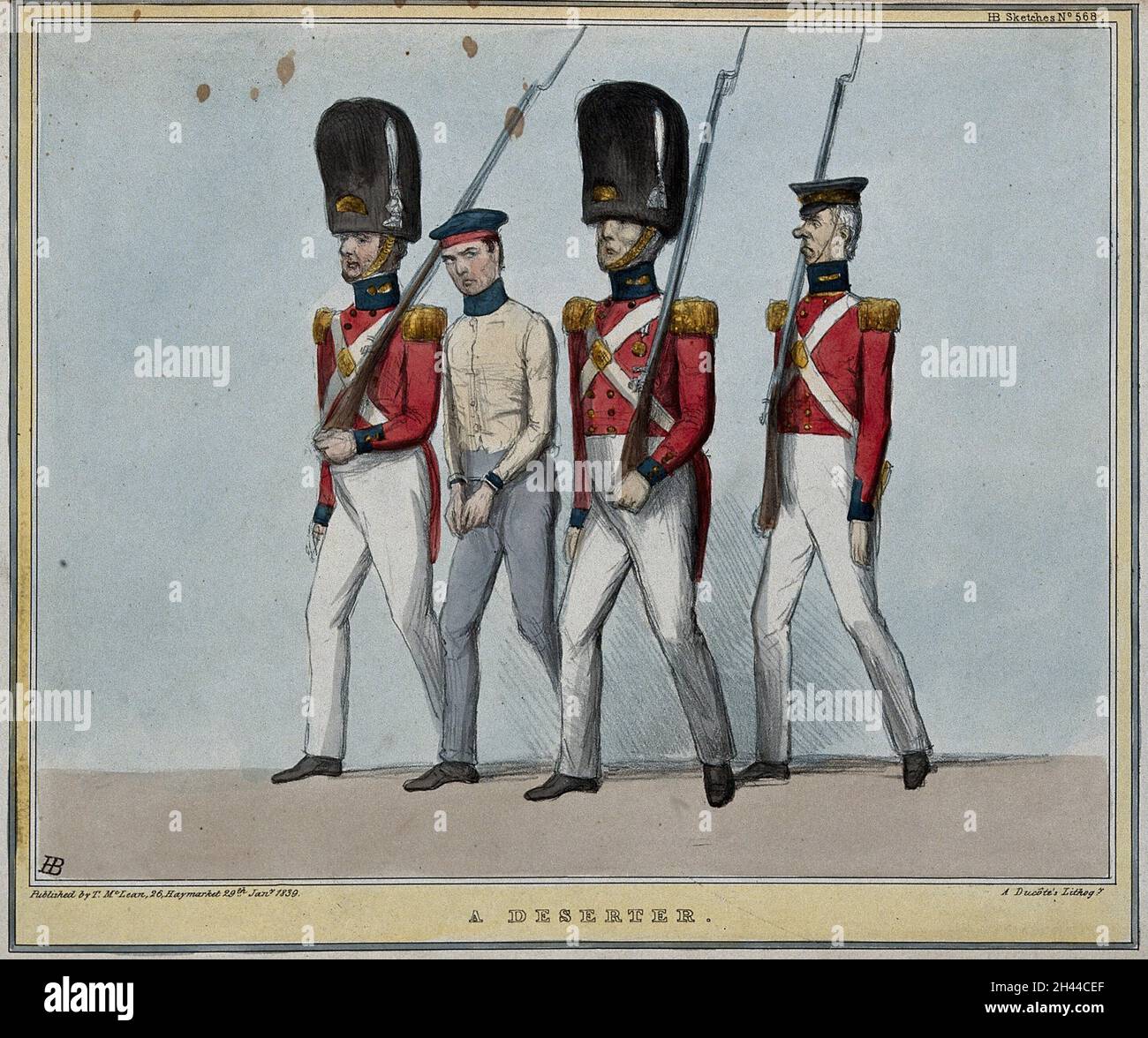 Handcuffed Lord Durham is guarded by Lord Melbourne and the Duke of ...