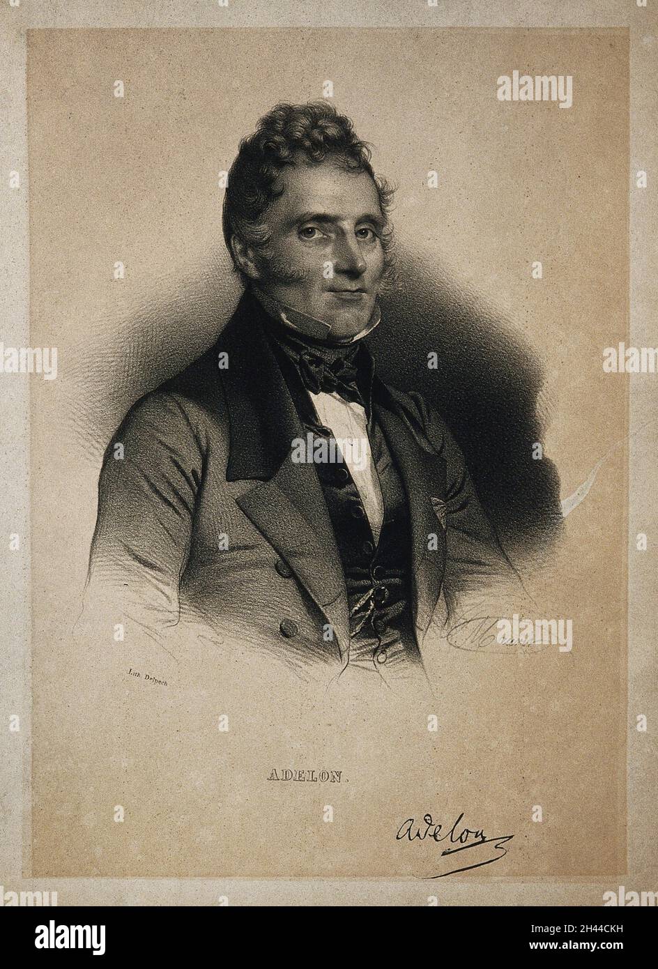 Nicolas Philibert Adelon. Lithograph by N. E. Maurin, c. 1842 Stock ...