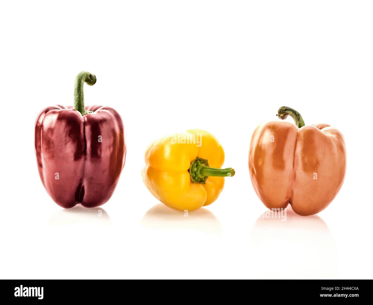 Sweet pepper (Capsicum annuum) food still life on white background ...