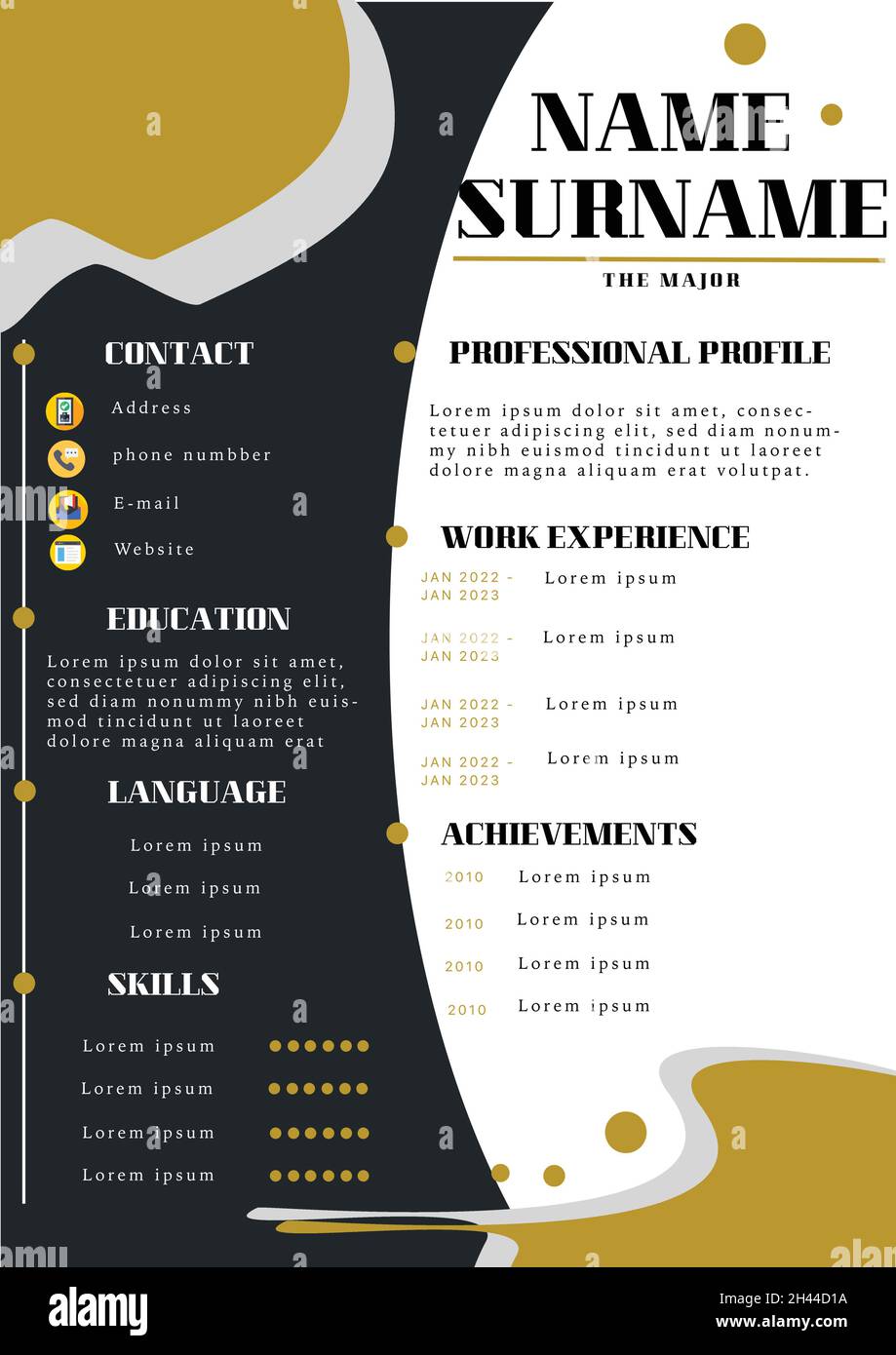 CV Design Template Stock Vector Image & Art - Alamy