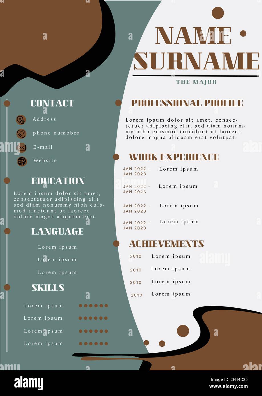 CV Design Template Stock Vector Image & Art - Alamy