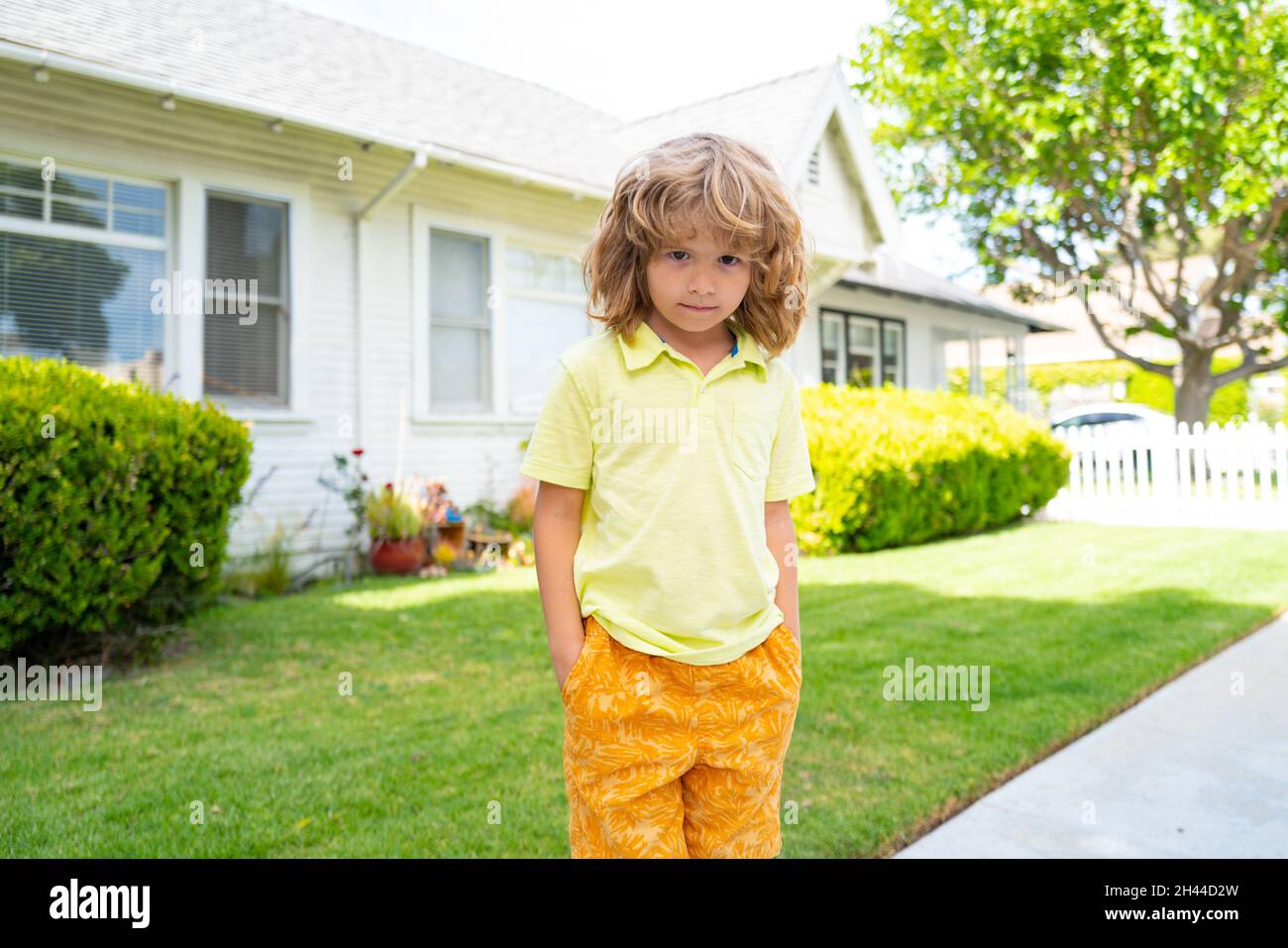 Kids funny face. Expression on smart face thinking serious Stock Photo ...