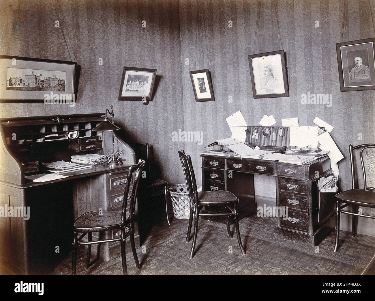 Johannesburg Hospital, South Africa: office with two desks. Photograph ...