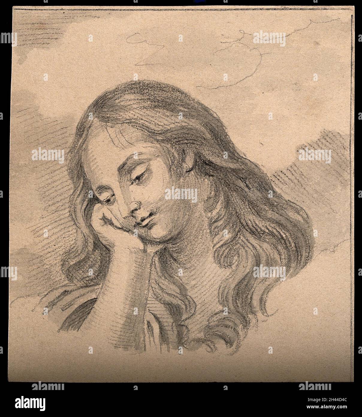 Head of the penitent Magdalene. Drawing, c. 1794 Stock Photo - Alamy