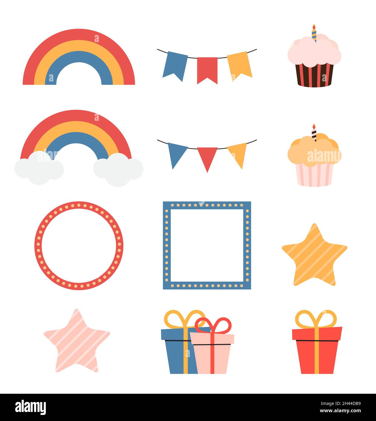 Birthday kids icon collection. Vector illustration. EPS10 Stock Vector ...