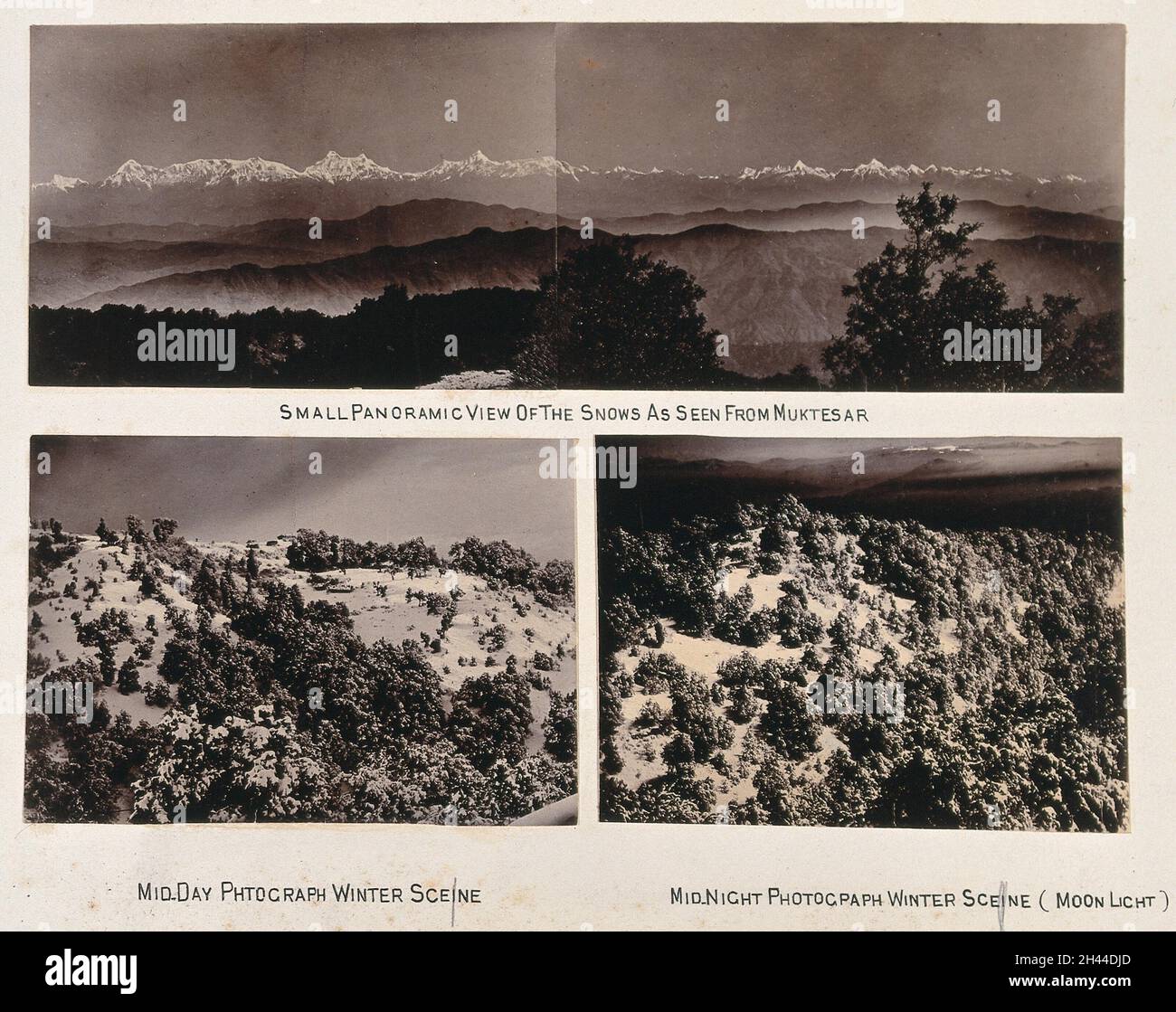 Muktesar, Punjab, India: snow-covered hillside. Photograph, 1897 Stock ...