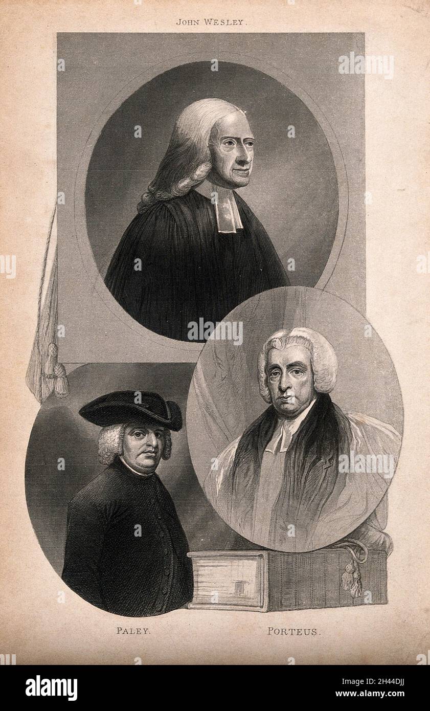 Three churchmen: John Wesley, William Paley, and Beilby Porteus ...