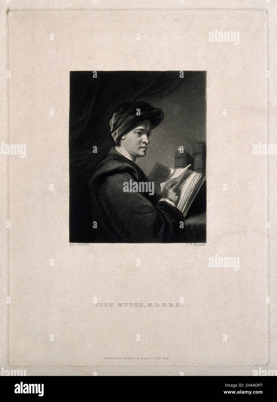 John Mudge. Mezzotint by S. W. Reynolds, 1838, after Sir J. Reynolds ...