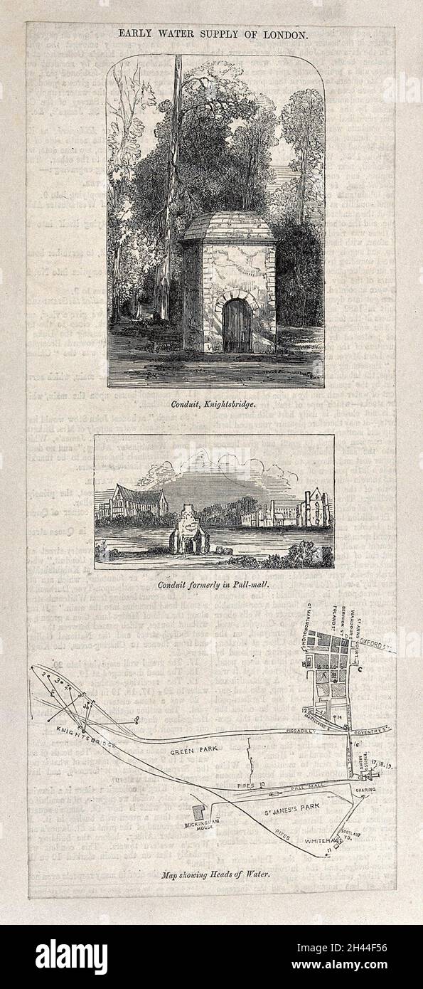 Early water supply of London: conduit at Knightsbridge, the conduit at ...
