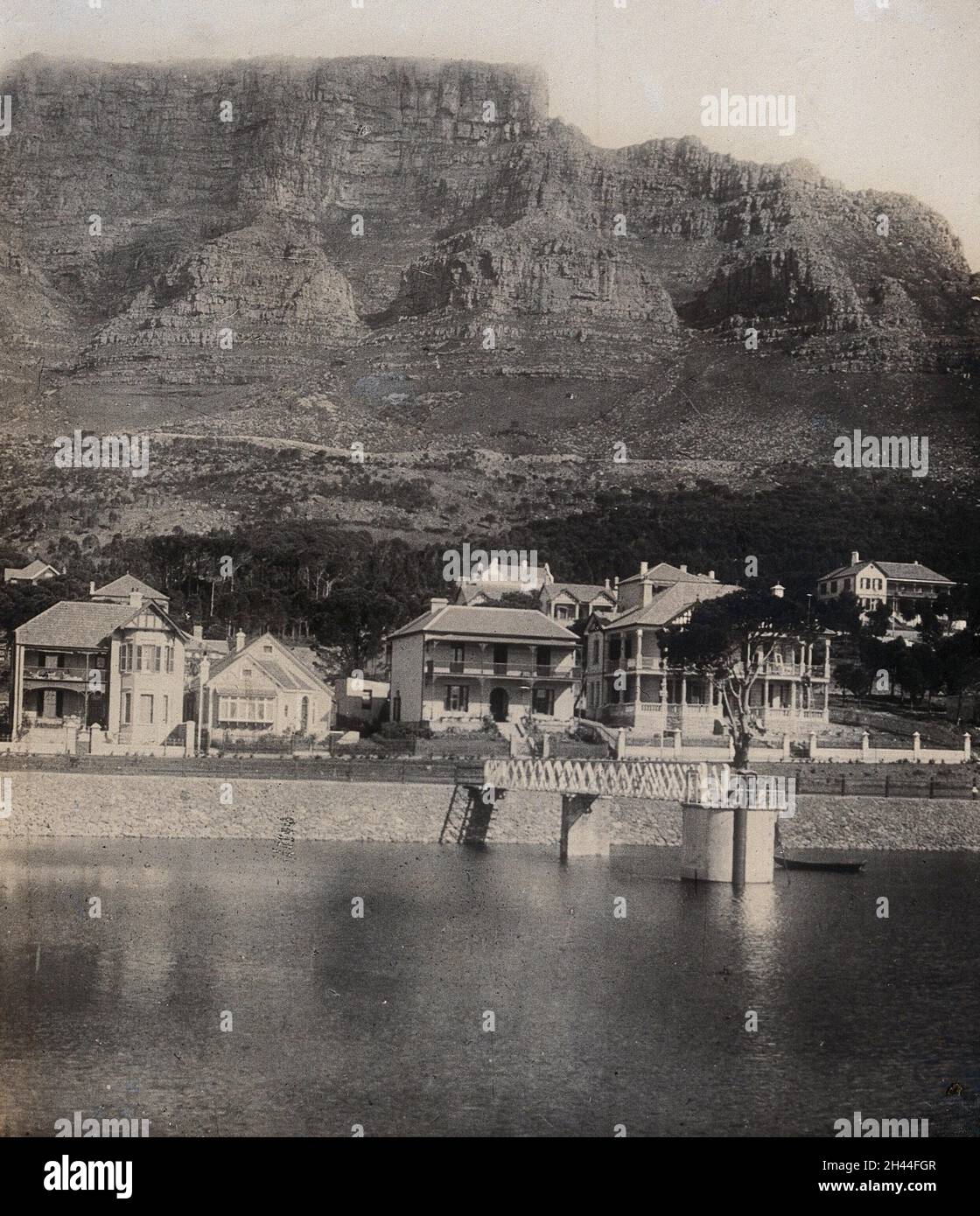 Cape of Good Hope, South Africa: houses and Table Mountain. Photograph ...