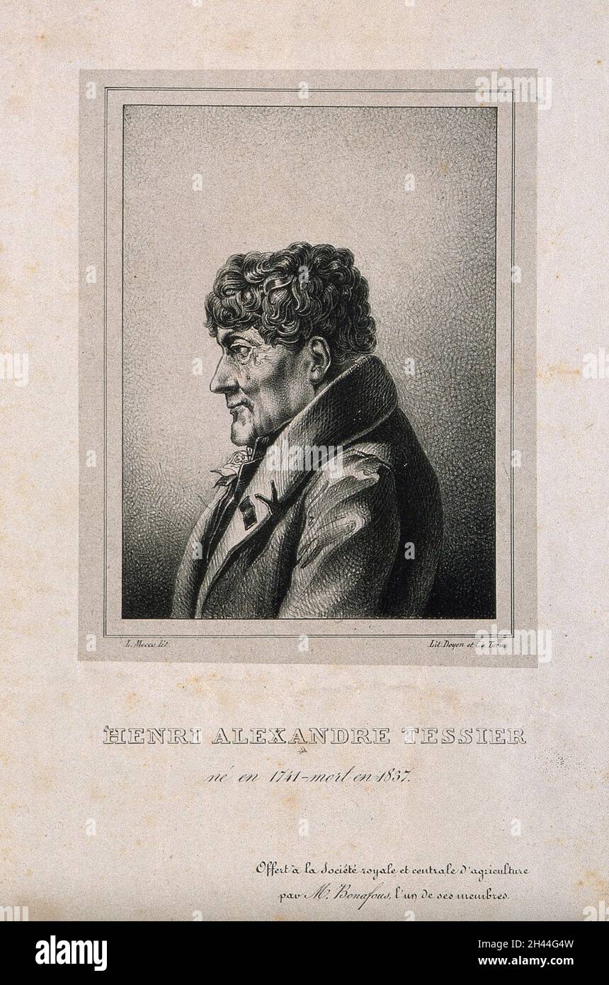 Henri Alexandre Tessier. Lithograph by L. Mecco Stock Photo - Alamy