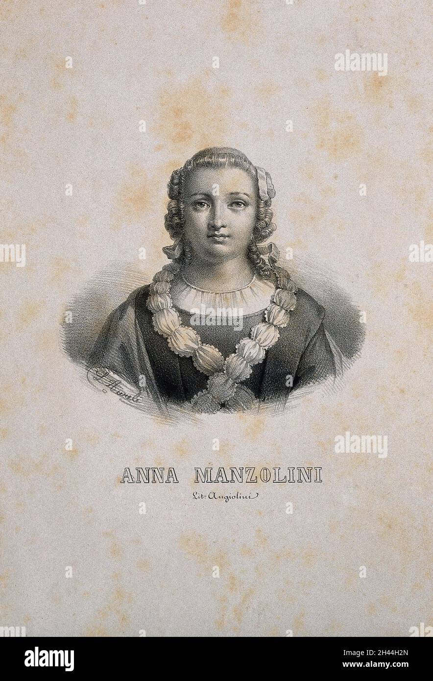 Anna Manzolini [Morandi]. Lithograph by L. Aurele Stock Photo - Alamy