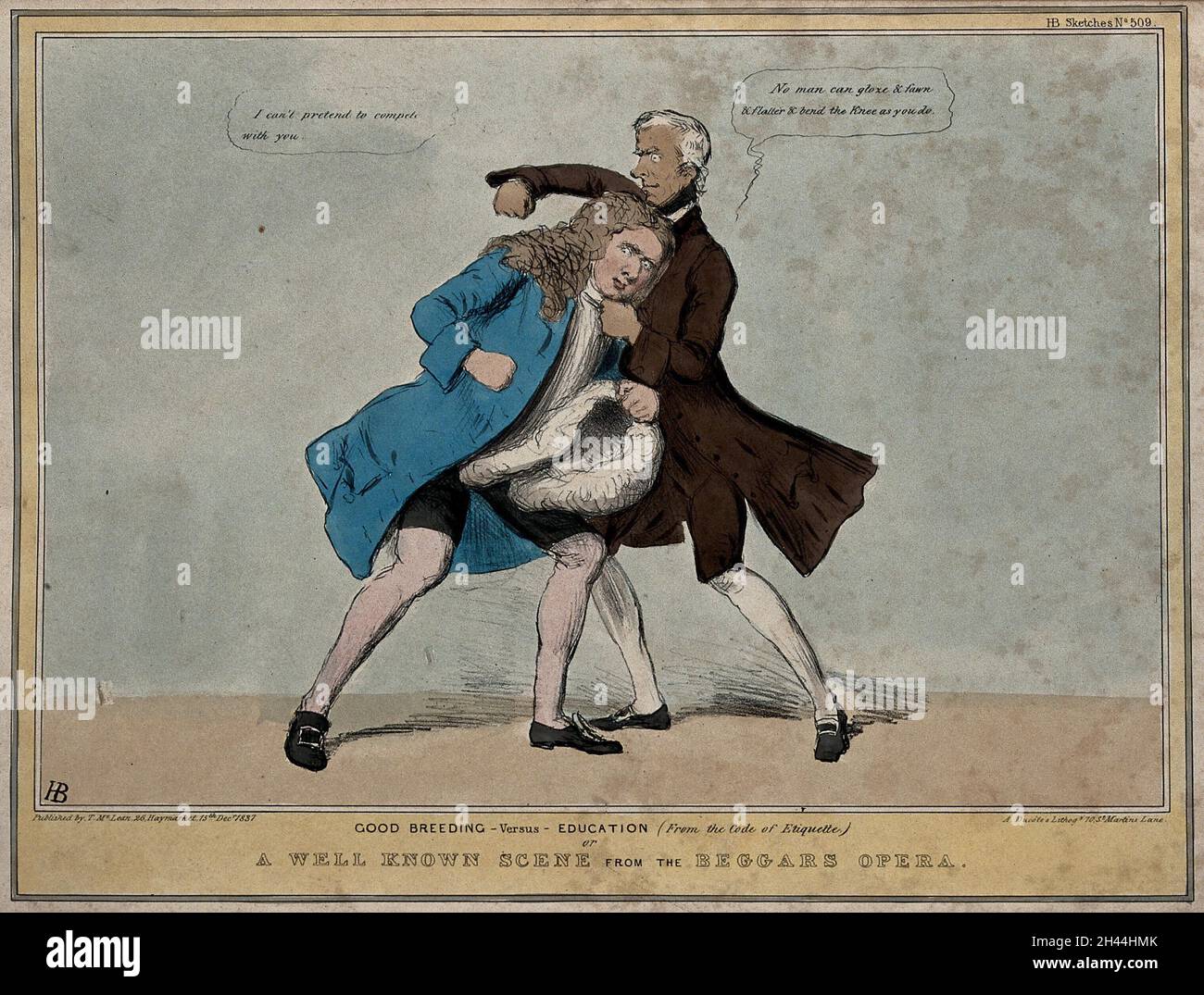 A fist-fight between Lord Brougham and Lord Melbourne as Peachum and ...