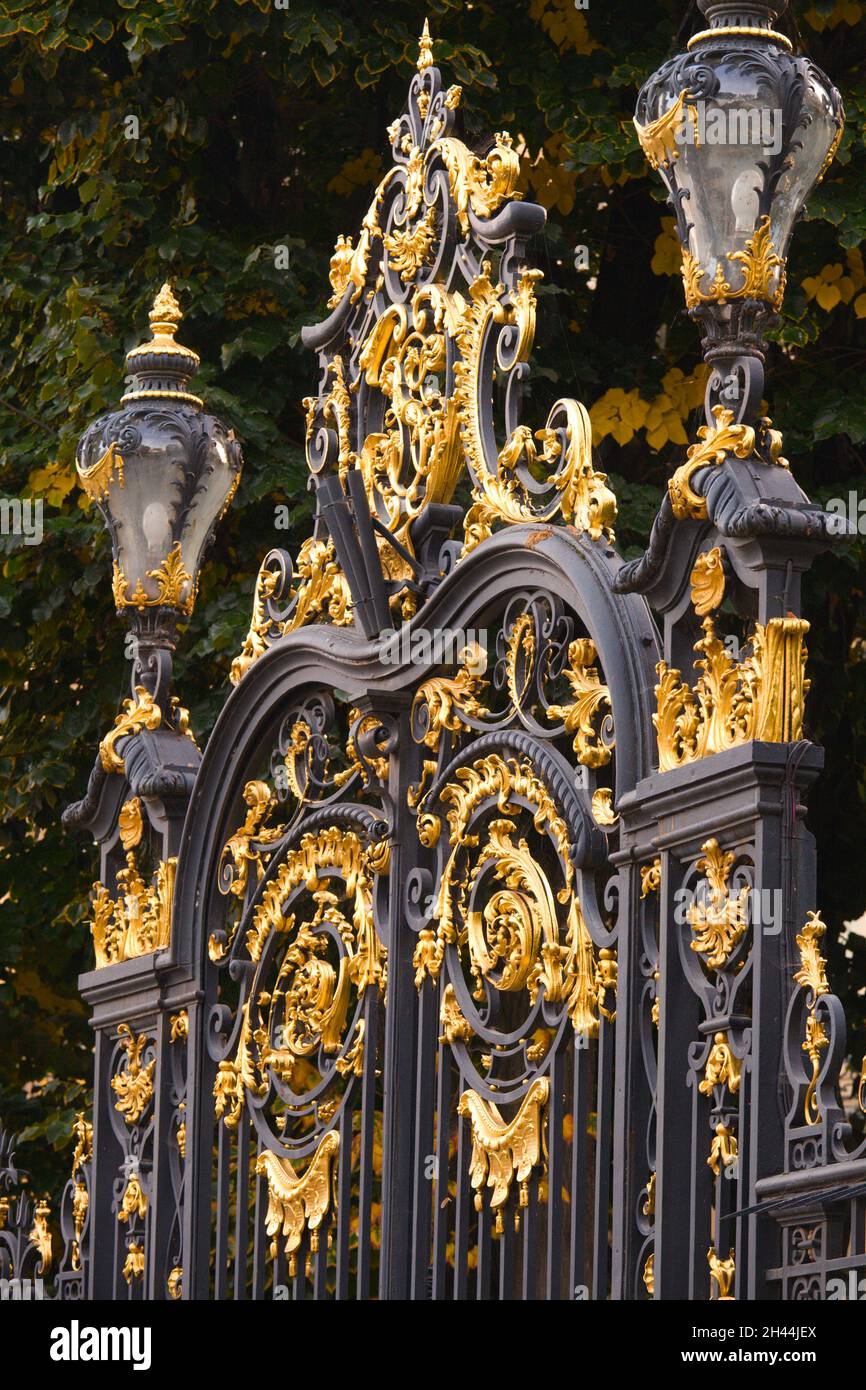 France, Paris, Champs Élysées, ornate gate, architecture detail Stock ...