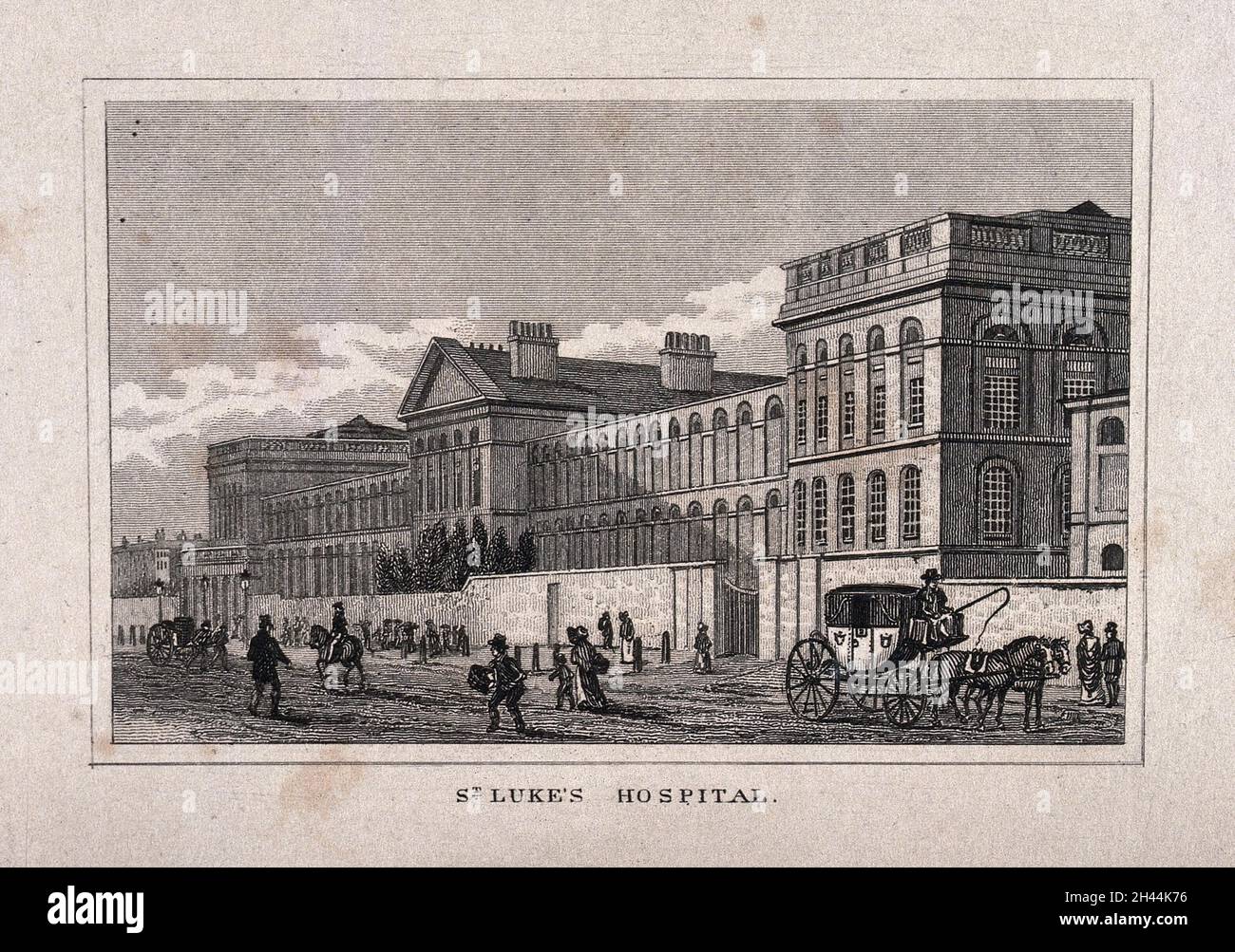 St Luke's Hospital, Cripplegate, London: the facade from the east ...