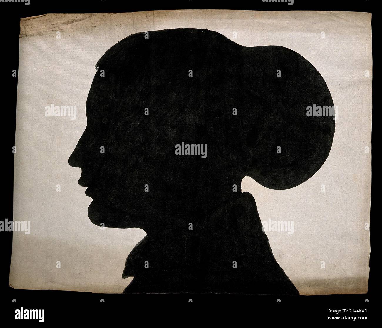 A silhouette of a human head, seen in profile. Watercolour, c. 1827 ...