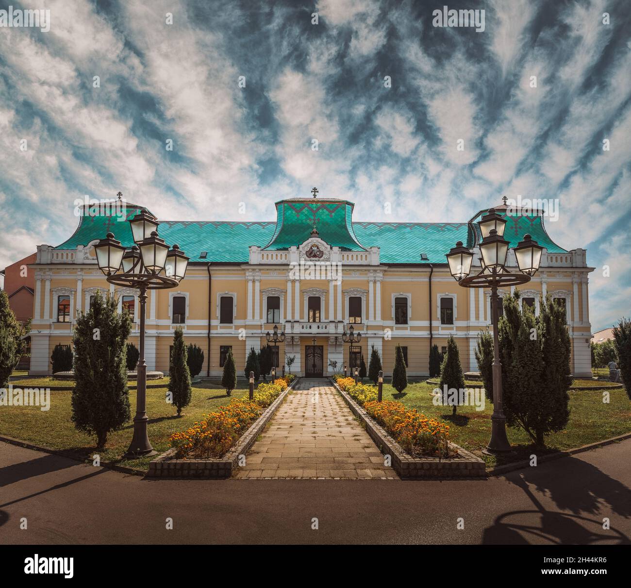 The main landmark of the beautiful Balkan city of Vrsac, the ...