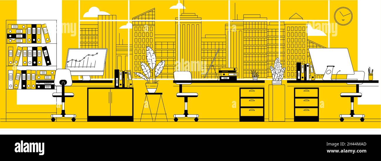 Glass, interior, office Stock Vector Images - Alamy