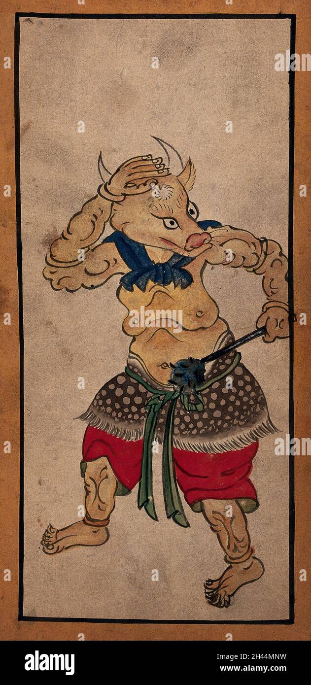 A Chinese deity. Painting by a Chinese artist, ca. 1850 Stock Photo - Alamy