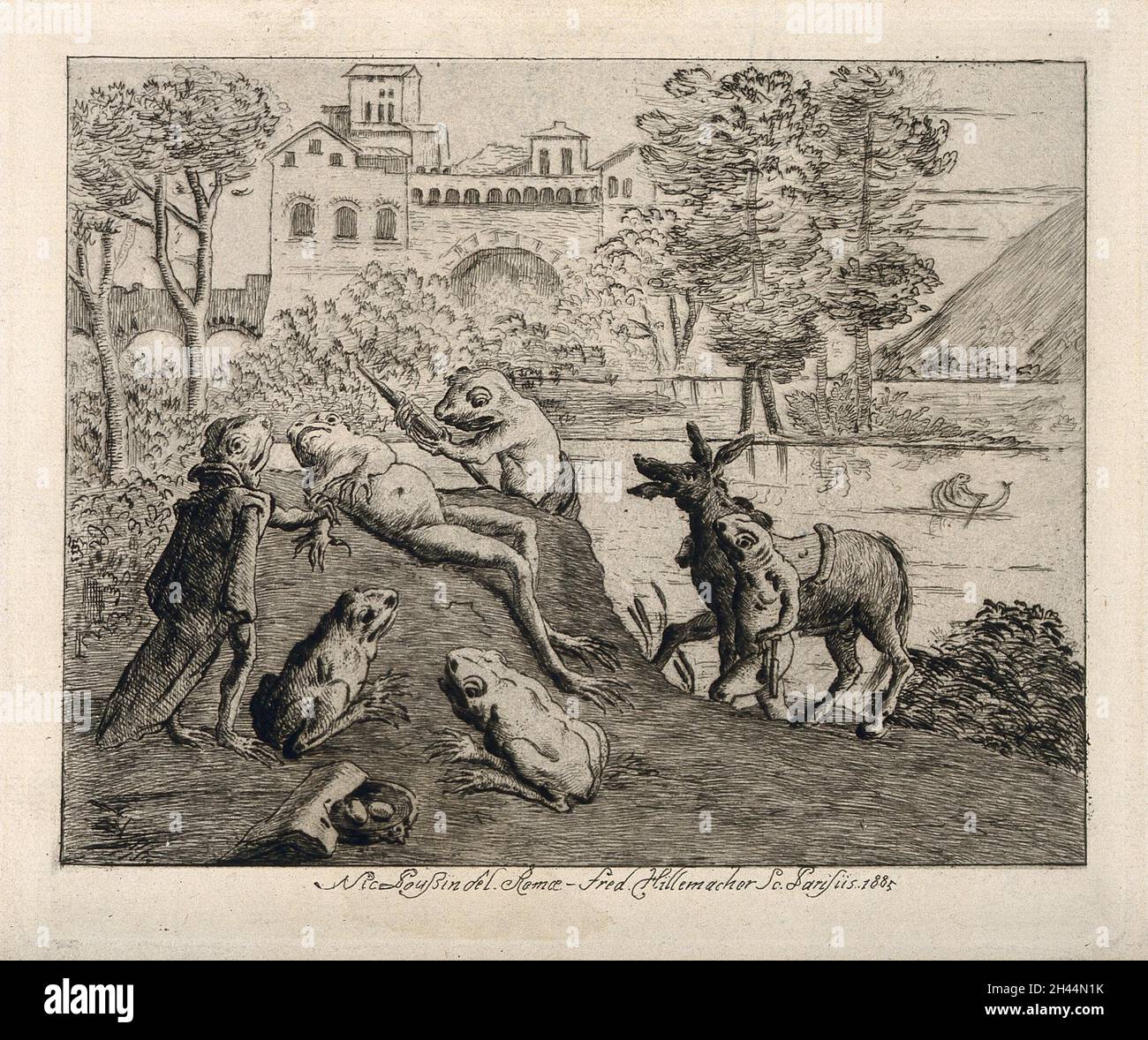 A sick frog is administered an enema by one of his companions; other ...