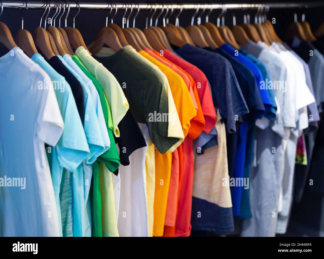 Men clothes in modern garments shop Stock Photo - Alamy