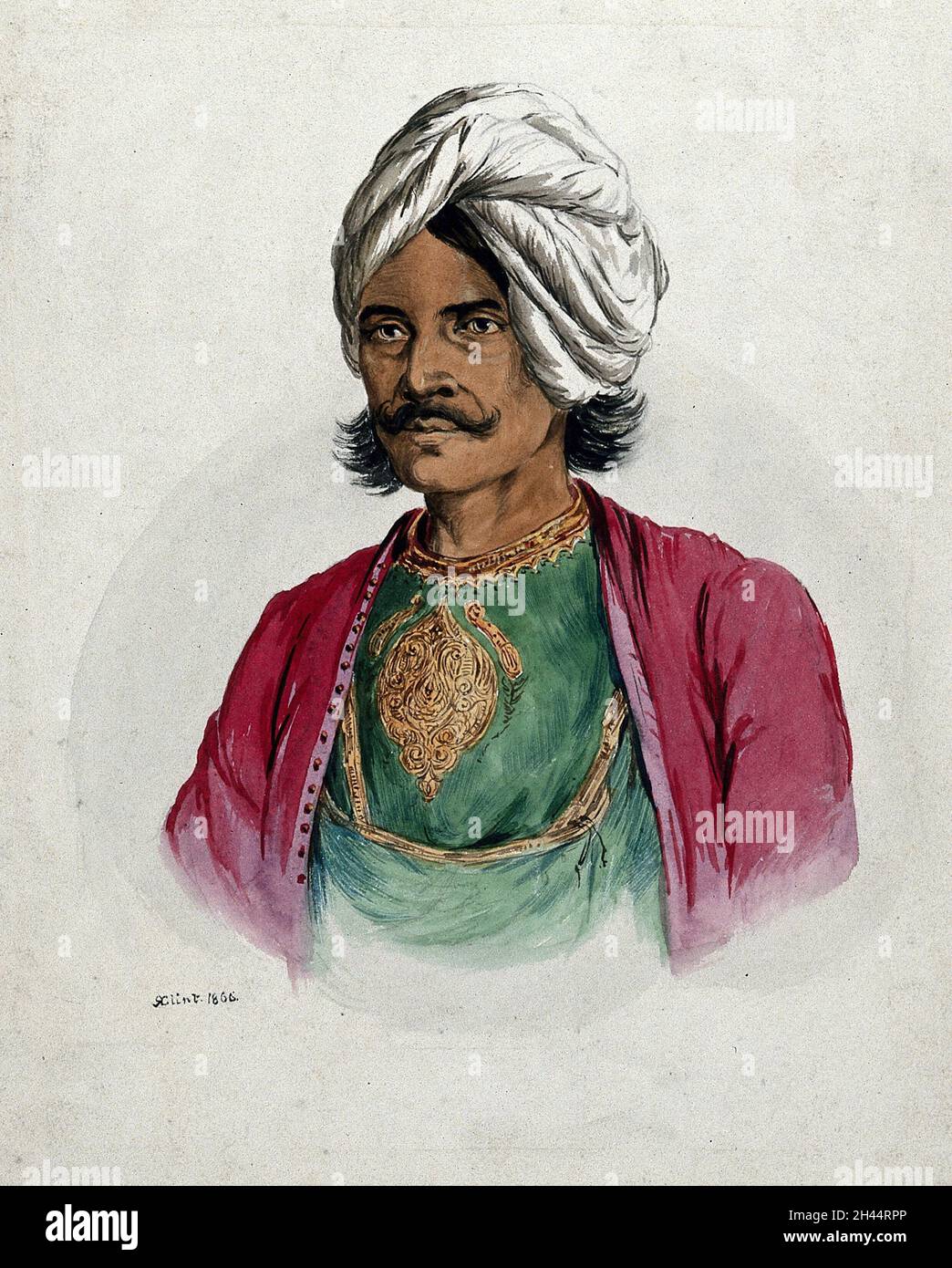 A nobleman (?) of Simla. Watercolour by R. Clint, 1866 Stock Photo - Alamy