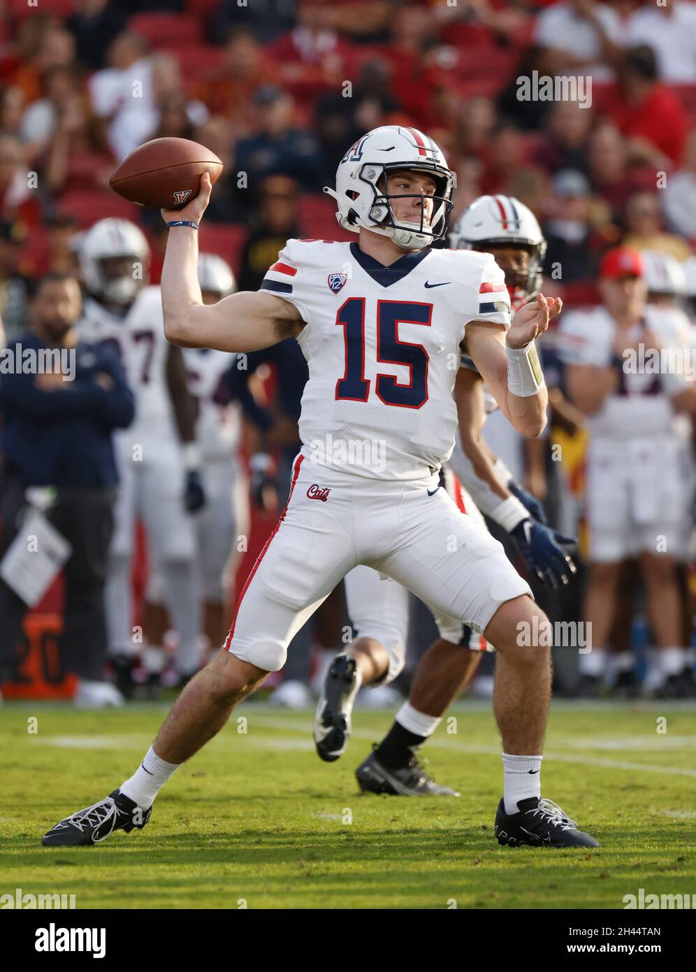 October 30, 2021 Arizona Wildcats quarterback Will Plummer #15 throws a ...