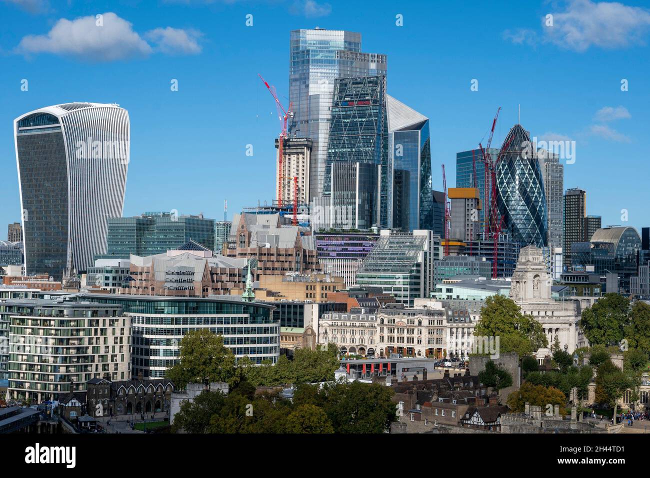 October 2021: The Walkie Talkie building, left, to The Gerkin, right ...