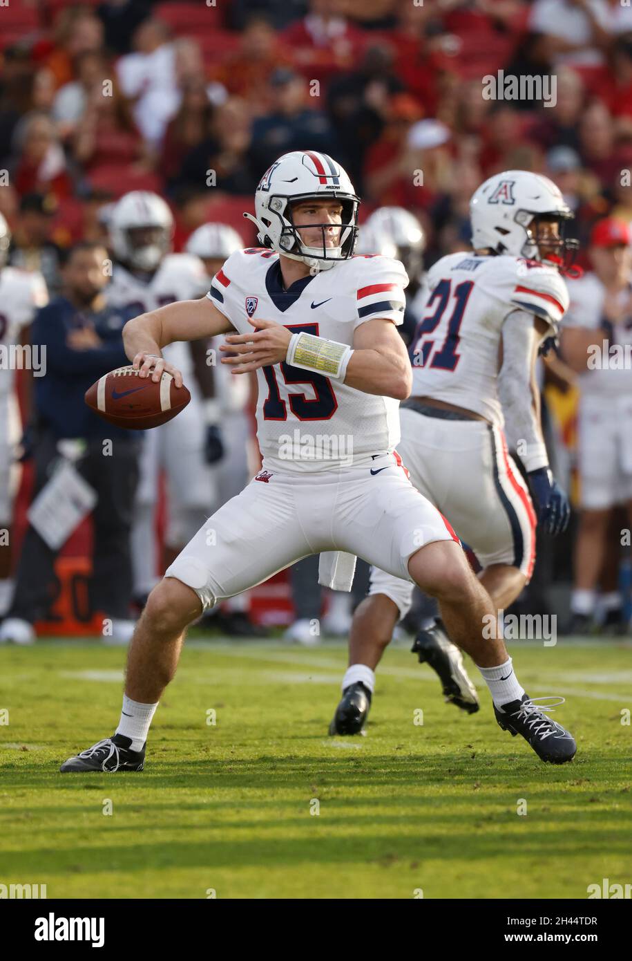 October 30, 2021 Arizona Wildcats quarterback Will Plummer #15 throws a ...