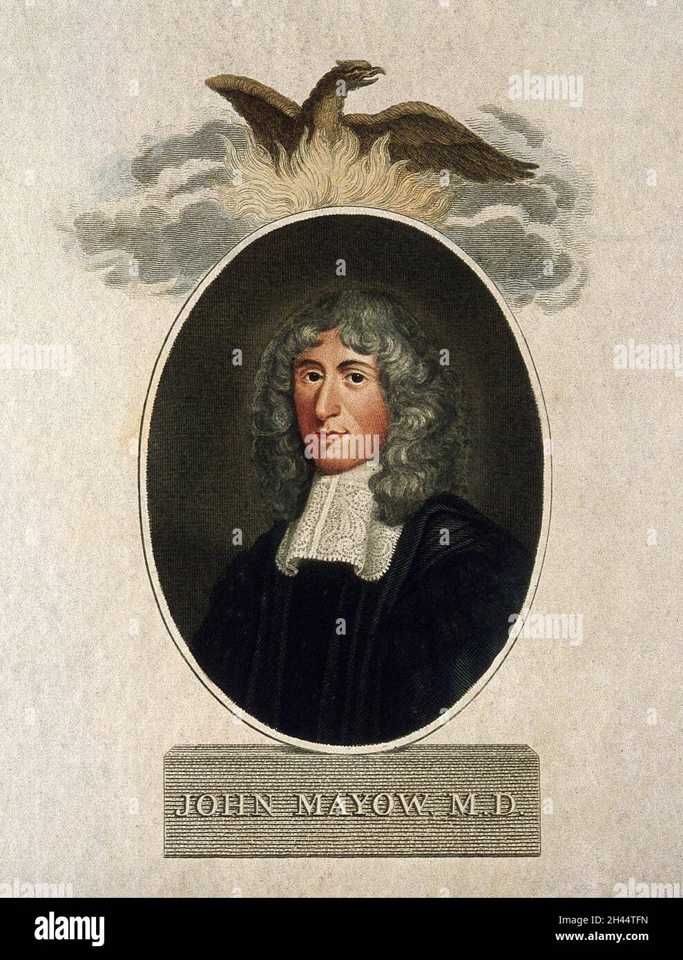 John Mayow. Coloured stipple engraving Stock Photo - Alamy