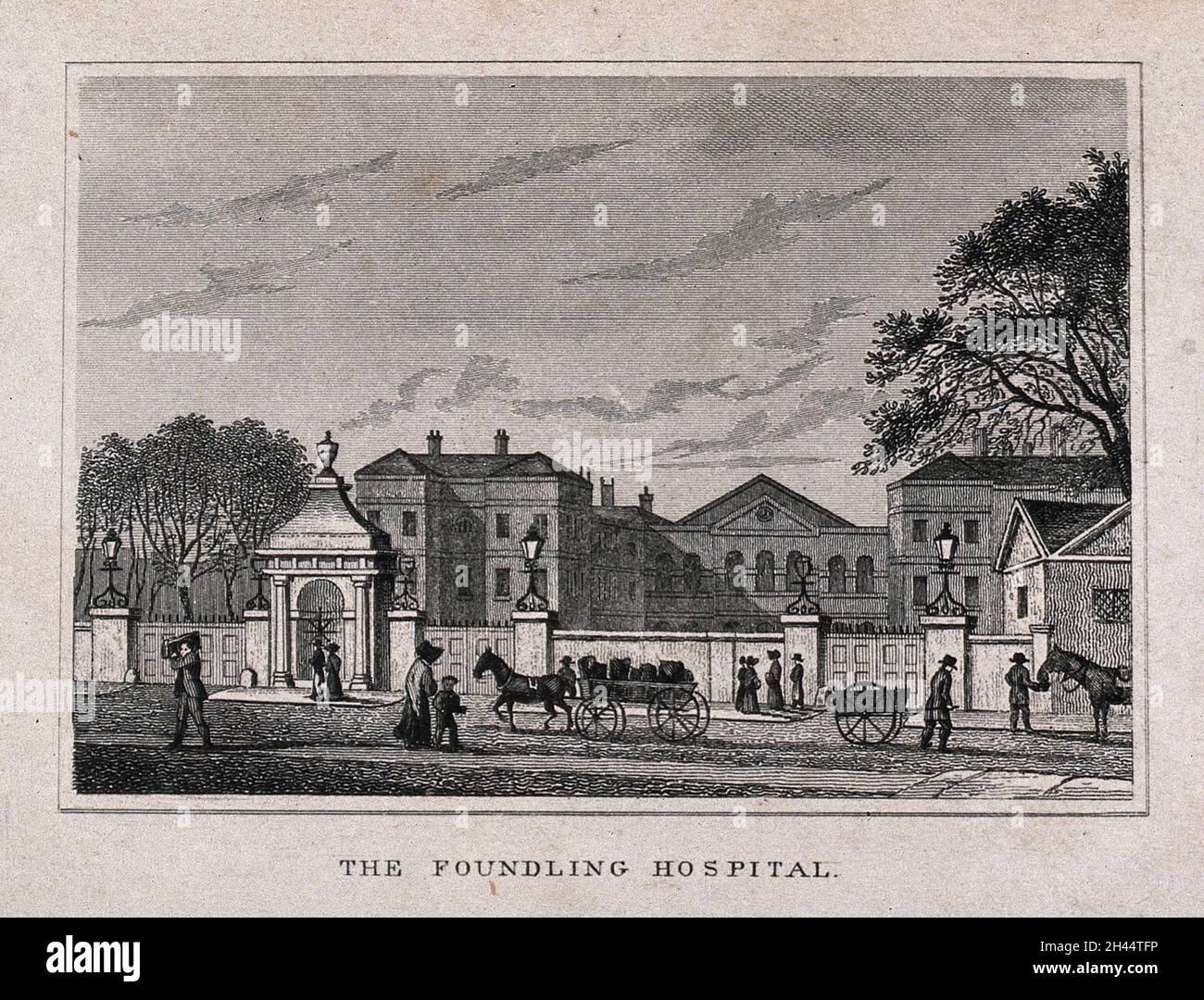 The Foundling Hospital, seen from Lamb's Conduit Street. Engraving ...