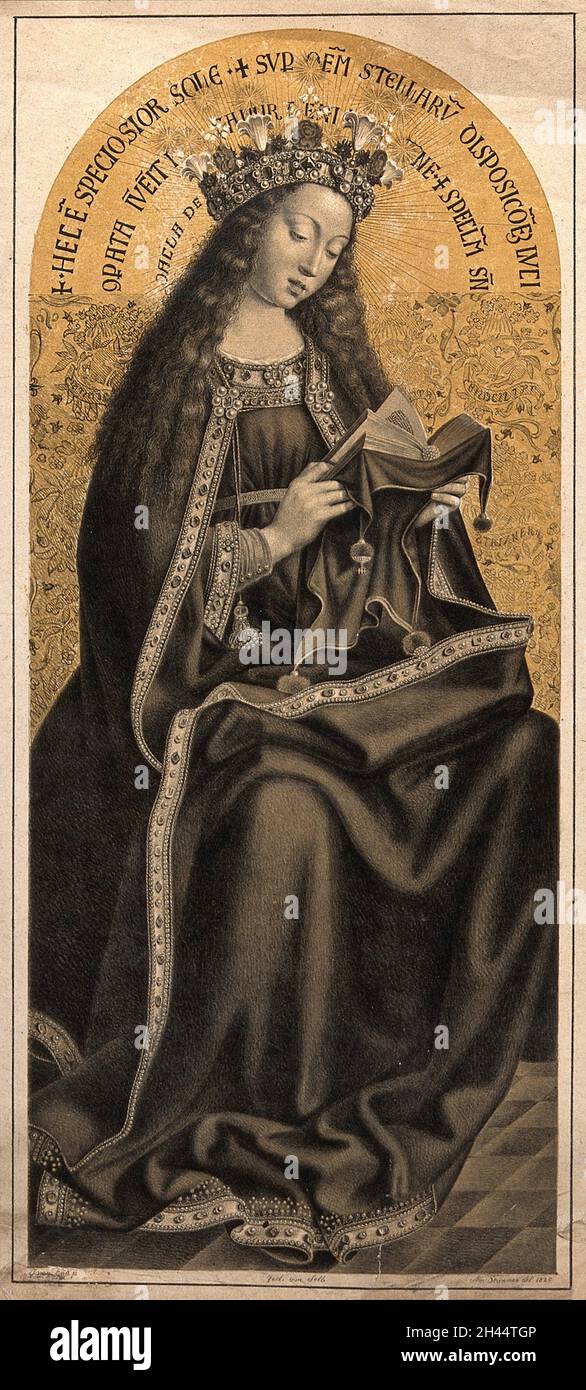 Saint Mary (the Blessed Virgin). Lithograph by N.J. Strixner, 1820 ...
