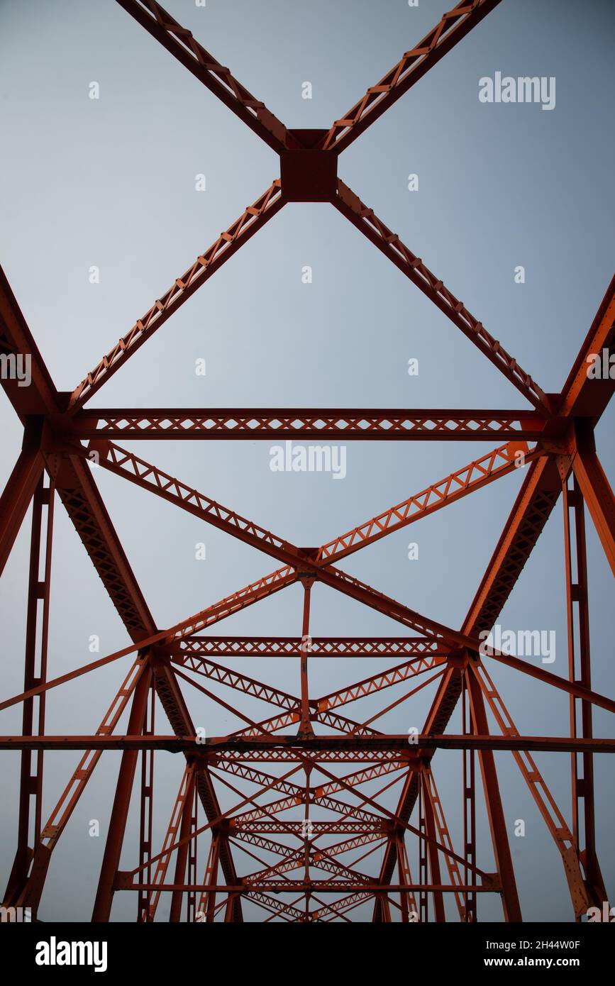 A vertical closeup shot from low angle of an electric pillar Stock ...