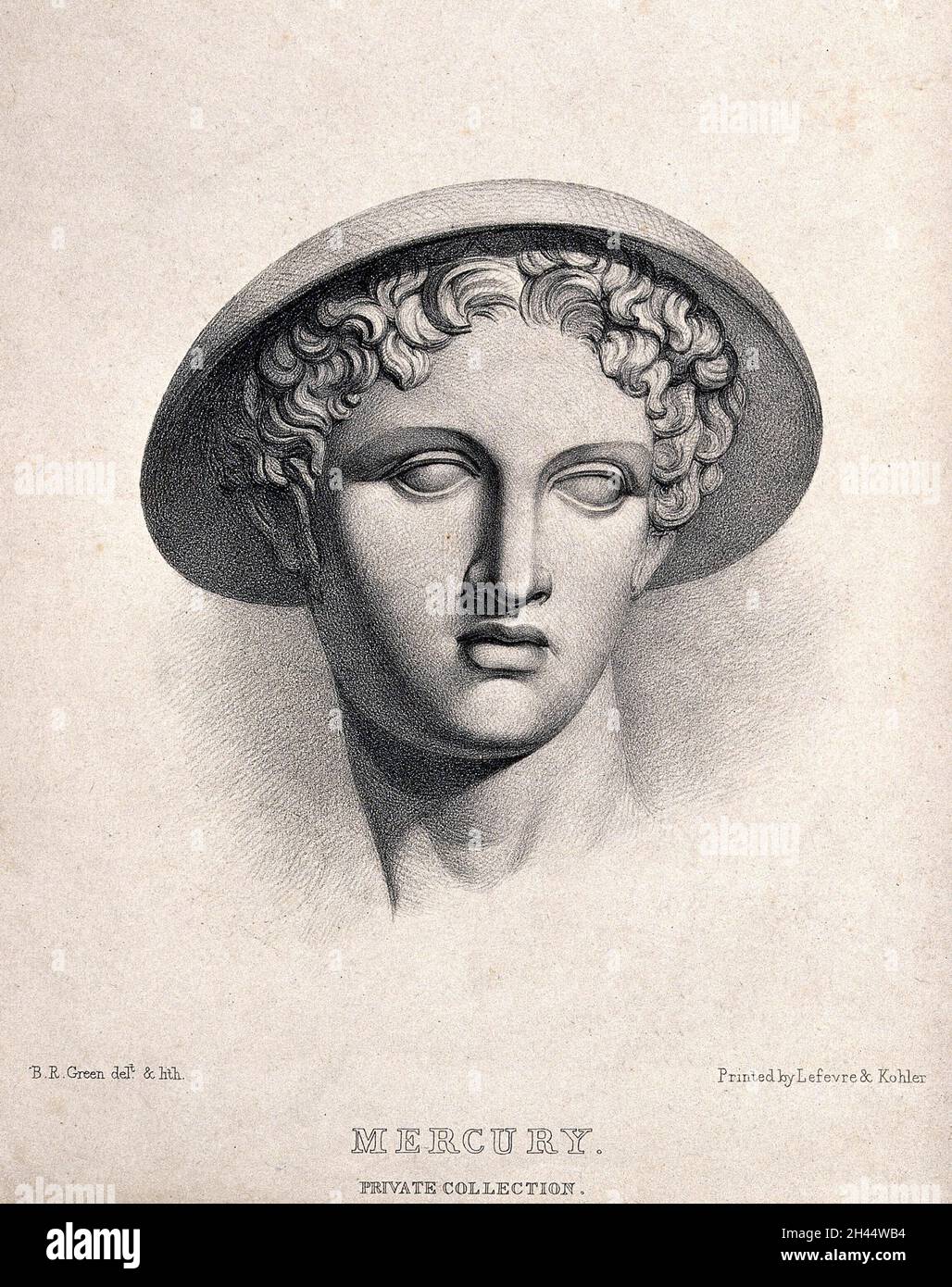 Mercury [Hermes]. Lithograph by B.R. Green Stock Photo - Alamy