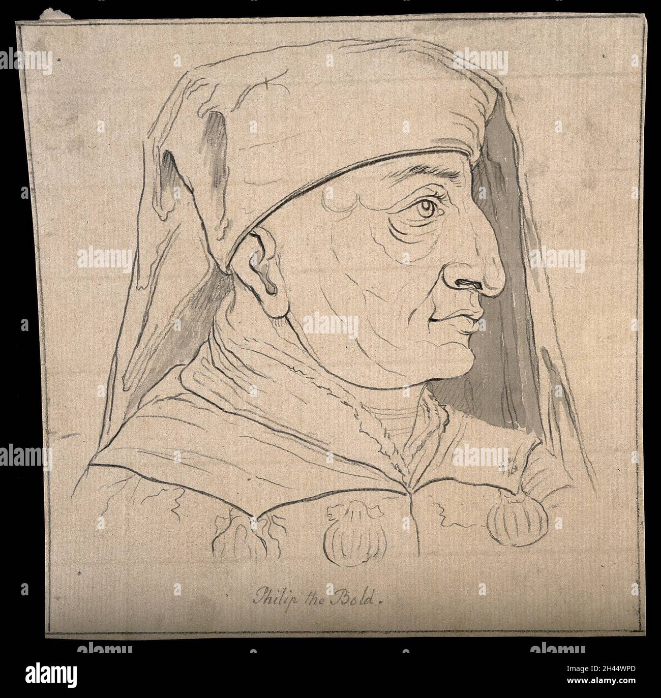 Philip the Bold: portrait. Drawing, c. 1794 Stock Photo - Alamy