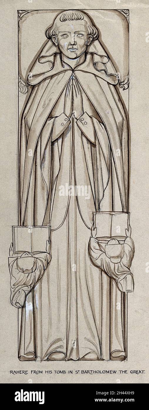 Rahere: his tomb effigy in the Church of St. Bartholomew the Great ...