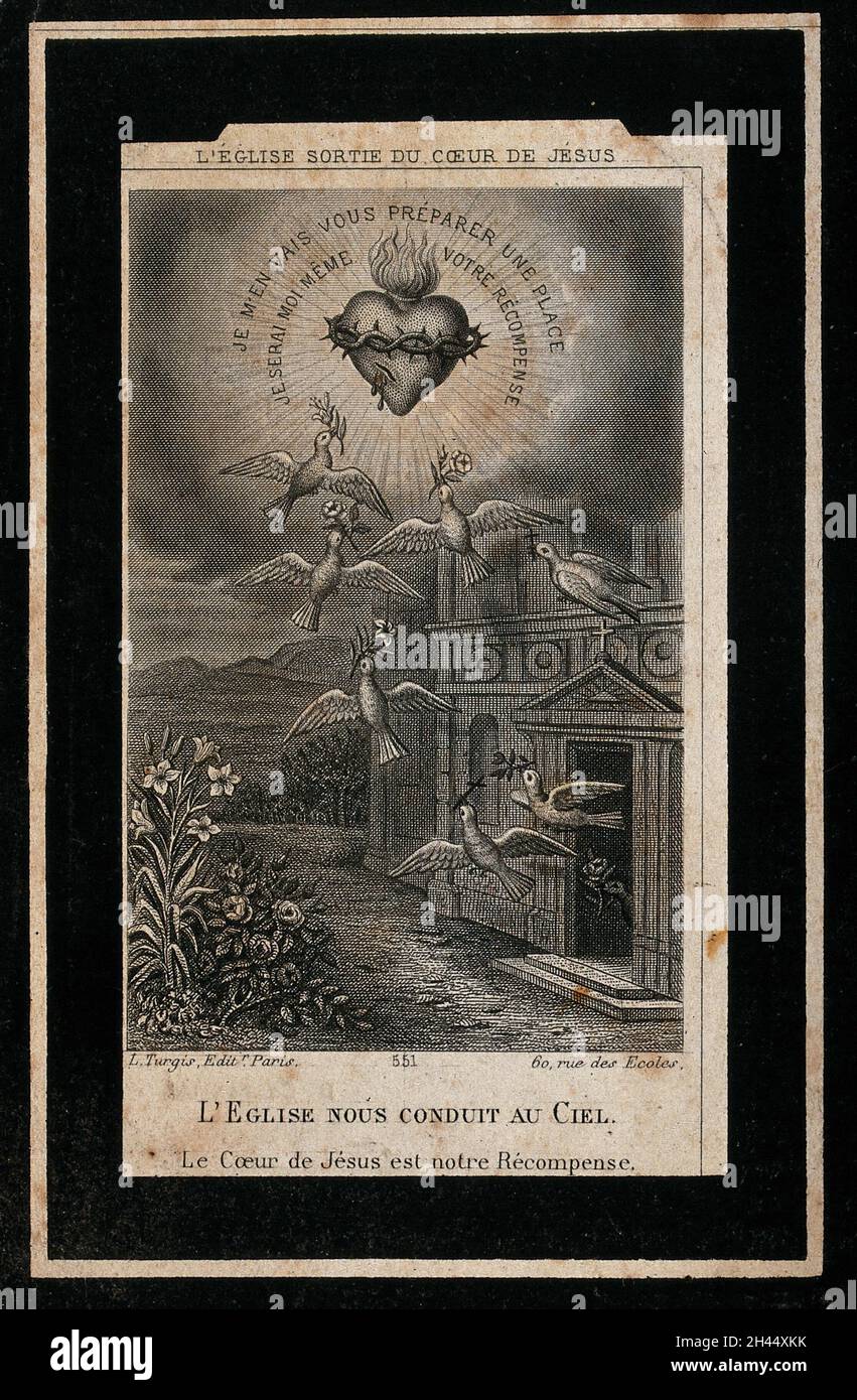 The Church leads us towards heaven: doves fly out of a church to ...