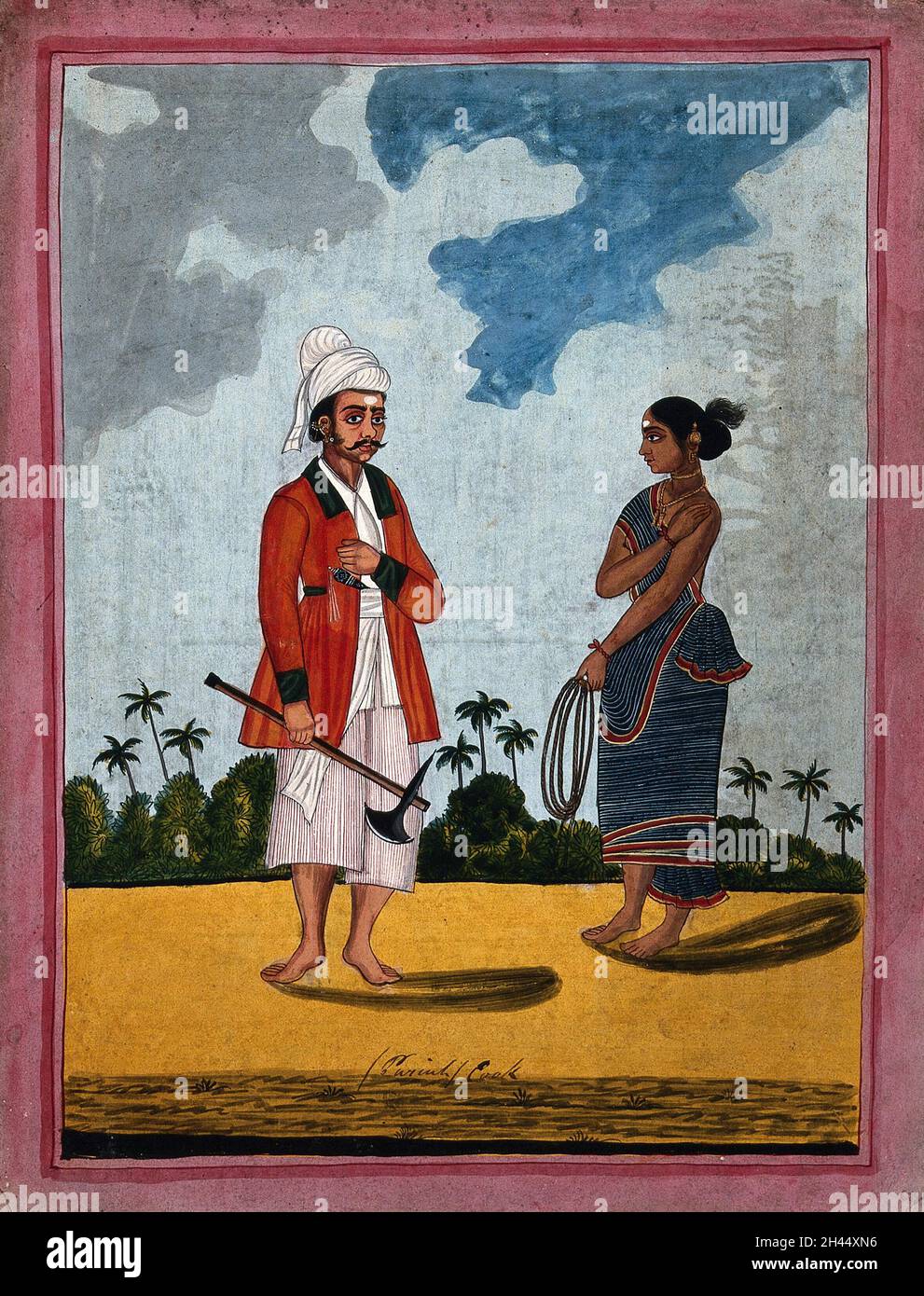 A Paria cook and wife. Gouache drawing Stock Photo - Alamy