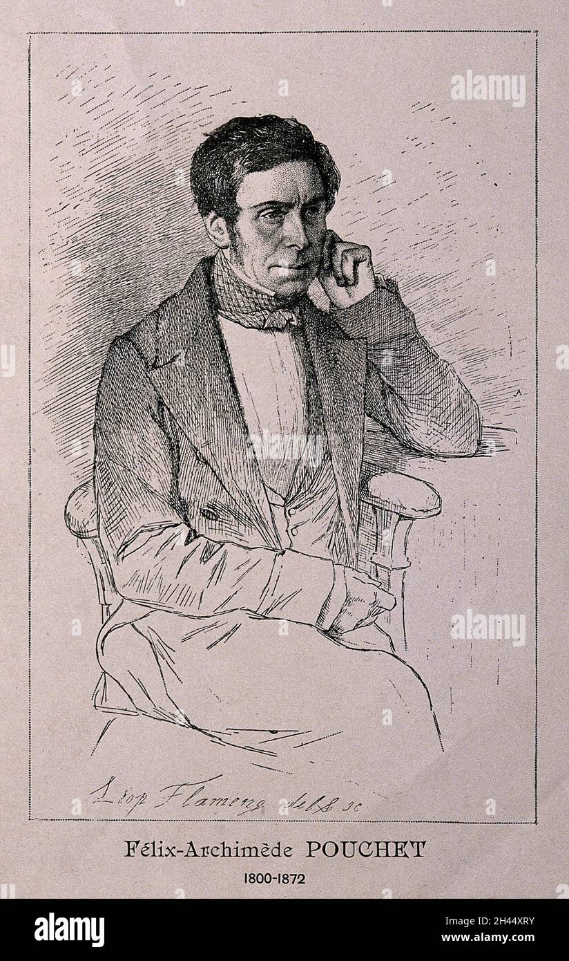 Félix-Archimède Pouchet. Reproduction of etching by L. Flameng Stock ...