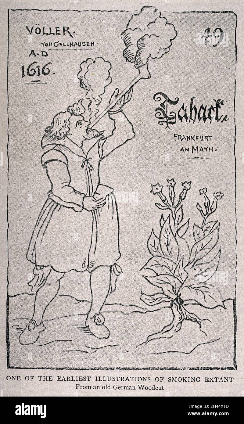 Pipe smoking woodcut hi-res stock photography and images - Alamy