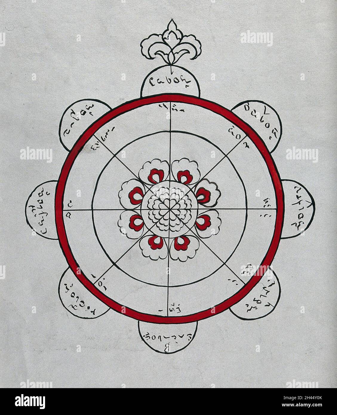 Circular amulet, with Buginese inscriptions, worn to ward off disease ...
