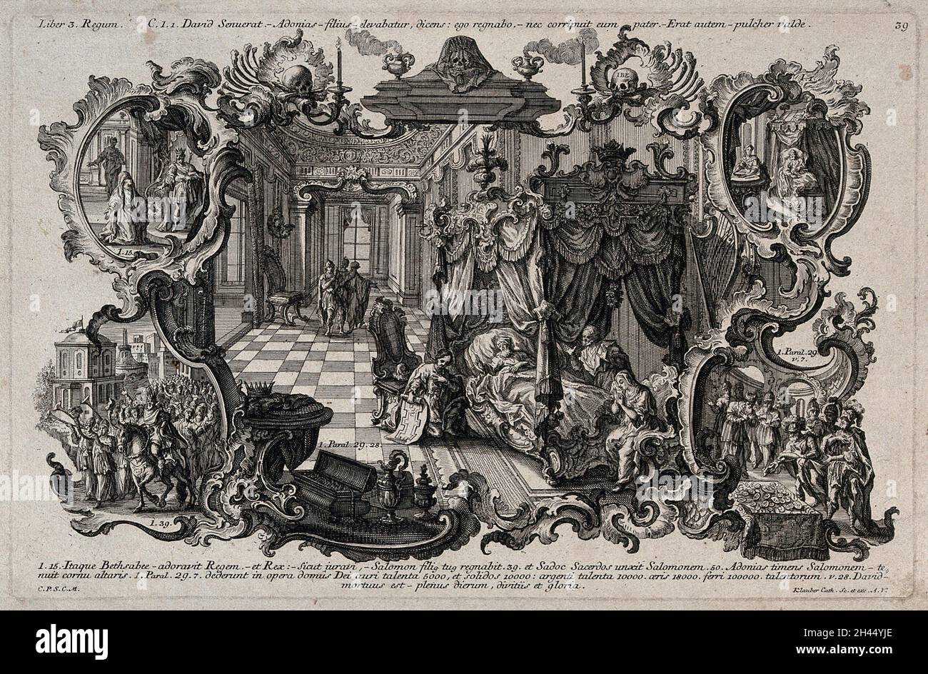 The death of King David (I Chron. 29.28) and scenes from the third book ...