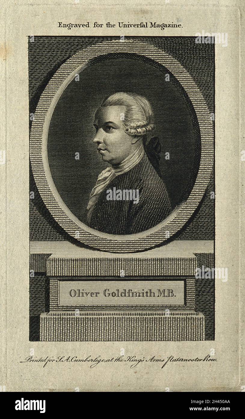 Oliver Goldsmith. Line engraving Stock Photo - Alamy