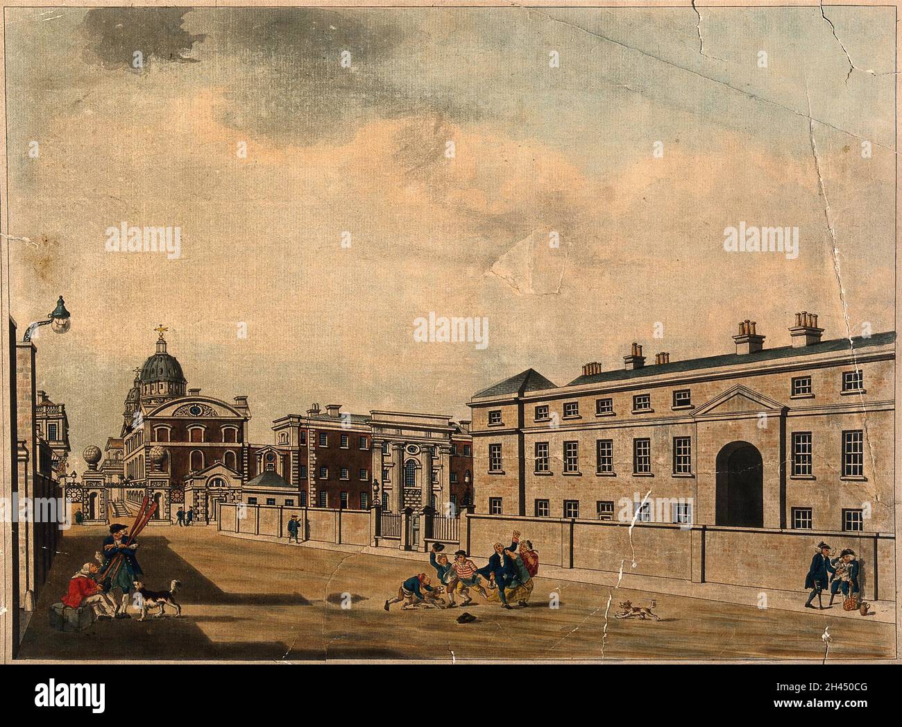 Royal Naval Hospital, Greenwich, a distant three-quarter view of the ...