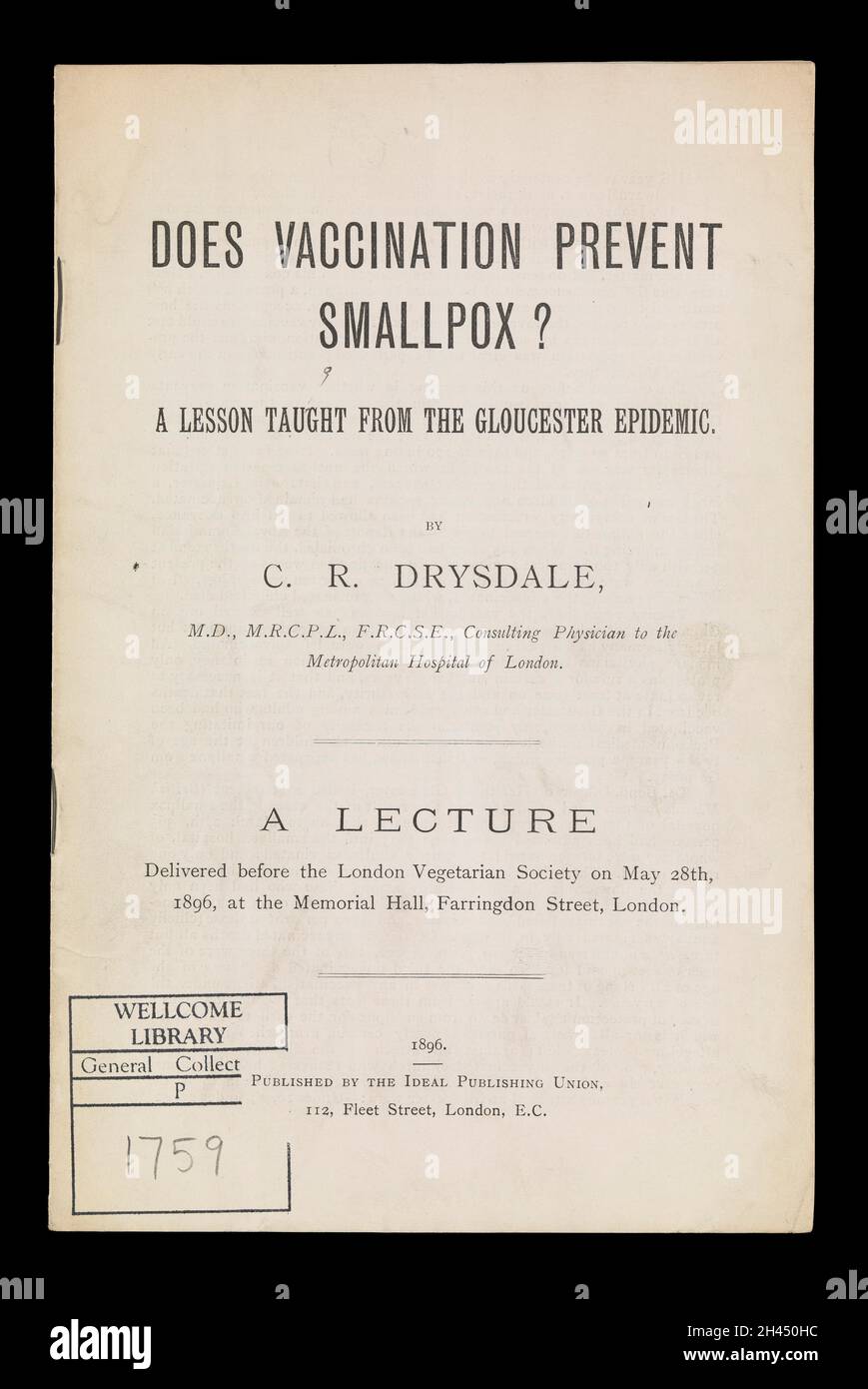 Lecture: Does vaccination prevent smallpox Stock Photo - Alamy